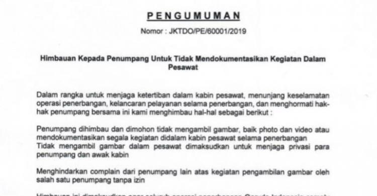 Bikin Heboh Garuda Revisi Aturan Larangan Foto Di Pesawat