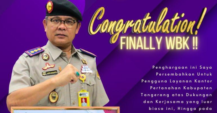 BPN Kabupaten Tangerang Satu-satunya Kantah Predikat WBK di Banten