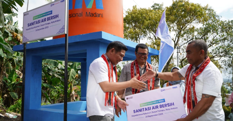 BRINS Dan PNM Kolaborasi Sediakan Sanitasi Air Bersih Di Desa Hutumuri Ambon