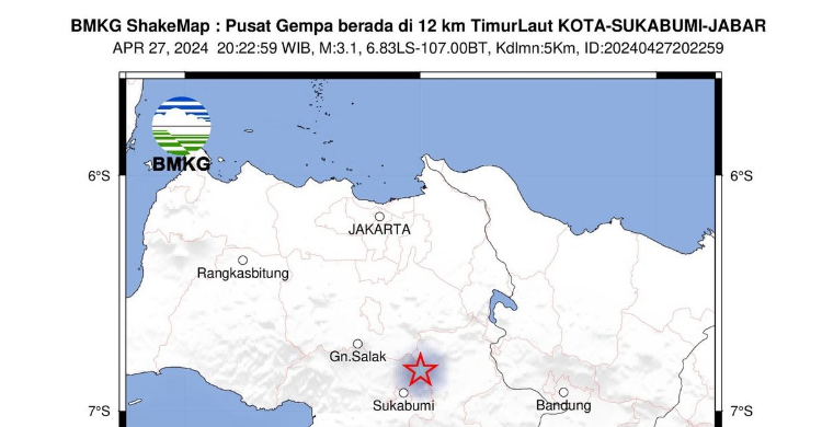 Gempa M3,1 Sukabumi Dipicu Sesar Cugenang, Belum Ada Laporan Kerusakan Bangunan