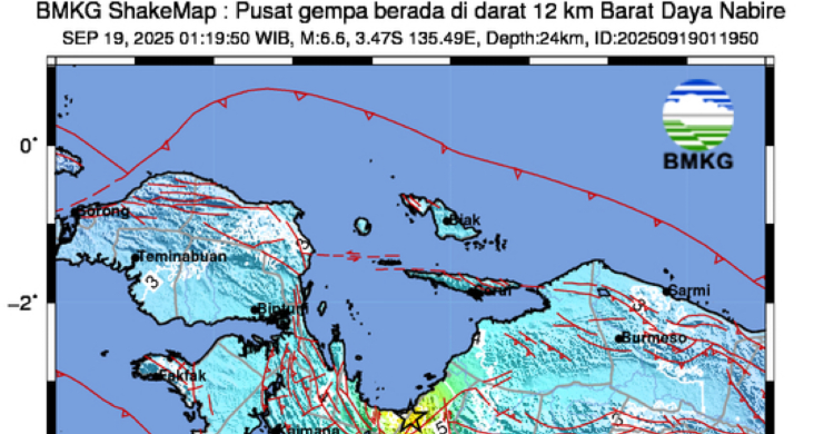 Gempa M6,5 Nabire Dipicu Aktivitas Sesar Anjak Weyland, Tidak ...