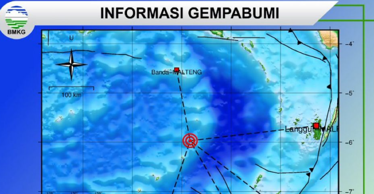 Gempa Magnitudo 6 Guncang Laut Banda Maluku Tengah Tidak Berpotensi