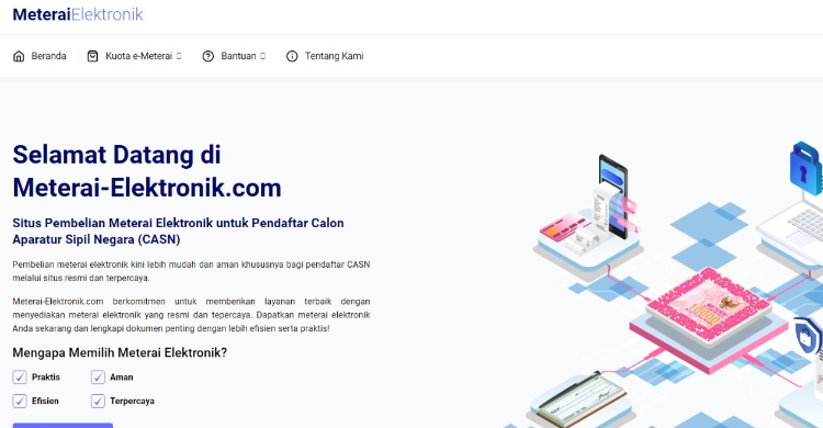 Layanan E-Meterai Pada Website meterai-elektronik.com Sudah Dapat Diakses