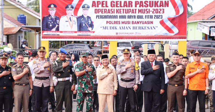 Pj Bupati Muba Pimpin Apel Gelar Pasukan Operasi Ketupat 2023