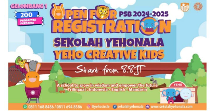 PPDB Sekolah Yehonala Tahun Ajaran 2024/2025 Gelombang 1 Telah Dibuka