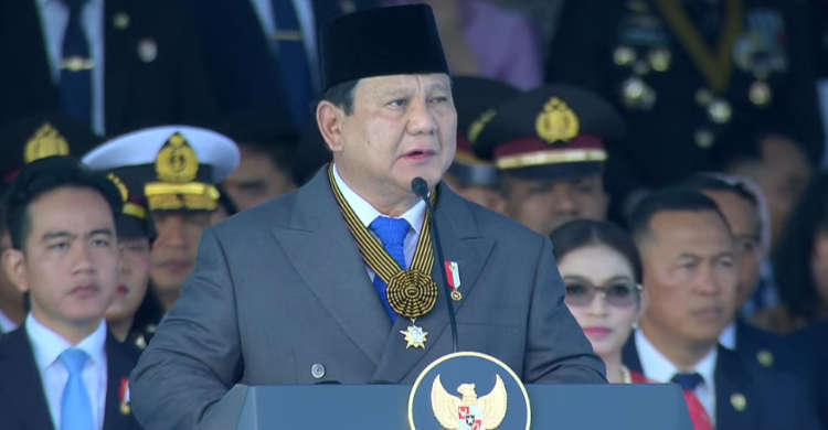 Presiden Prabowo Pimpin Upacara HUT Bhayangkara Ke-79 Di Monas
