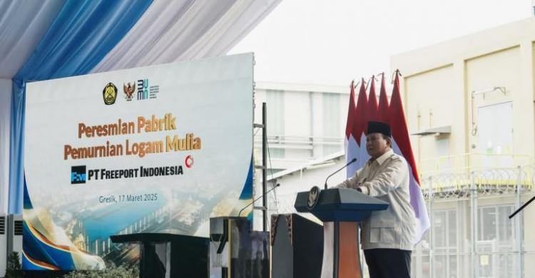 Resmikan Smelter Emas Freeport Di Gresik Prabowo Tak Lupakan Jasa Jokowi