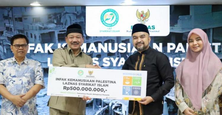 LAZNAS Syarikat Islam Serahkan Infak Kemanusiaan Rp 500 Juta Lewat BAZNAS