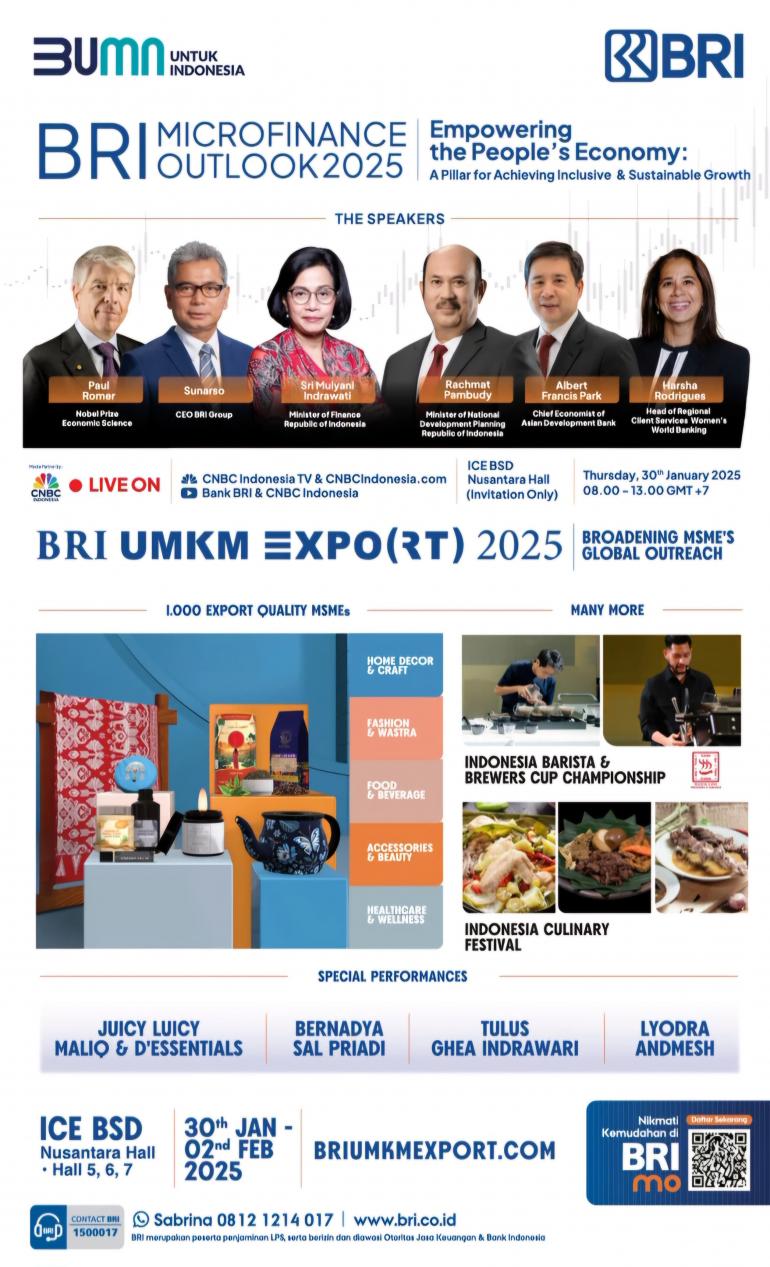 Catat Tanggalnya! BRI UMKM EXPO(RT) & Microfinance Outlook 2025 Digelar 30