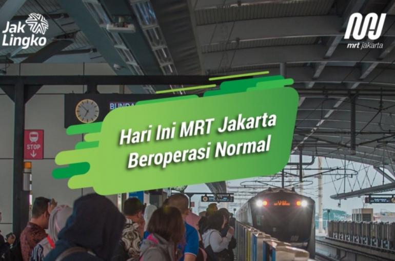 Hari Ini, MRT Jakarta Beroperasi Normal