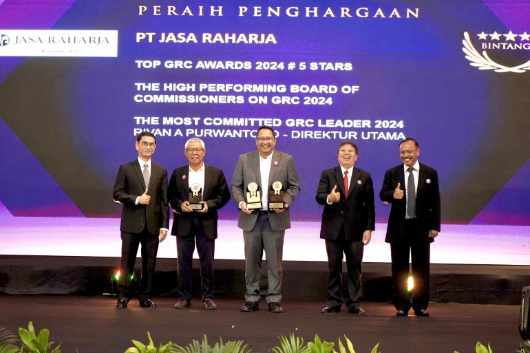 Jasa Raharja Raih 3 Penghargaan dalam Ajang TOP GRC Award 2024