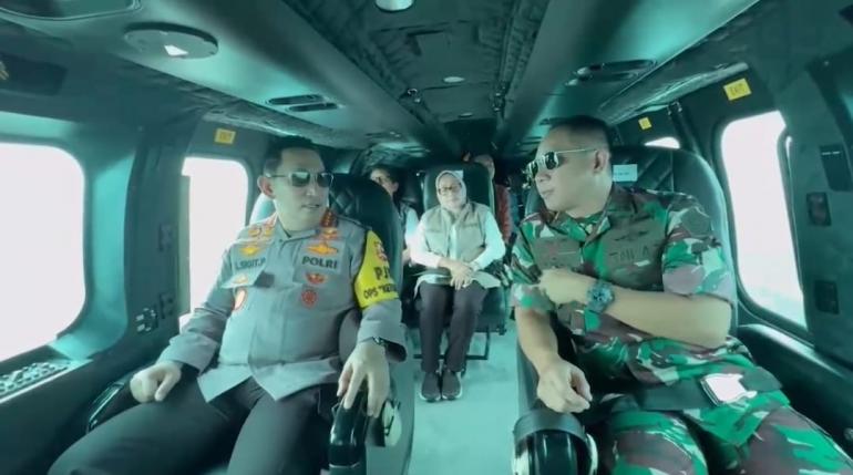 Menko PMK, Kapolri Dan Panglima TNI Naik Heli Pantau Arus Mudik Di Merak