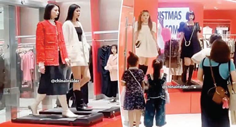 Pamer Produk, Model Jalan Di Atas Treadmill