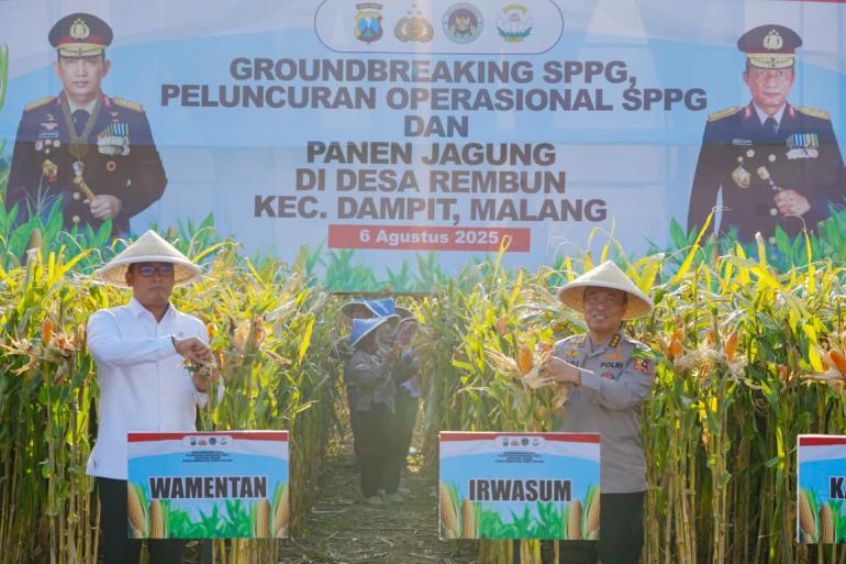 Panen Raya Jagung Di Malang, Polri Perkuat Ketahanan Pangan