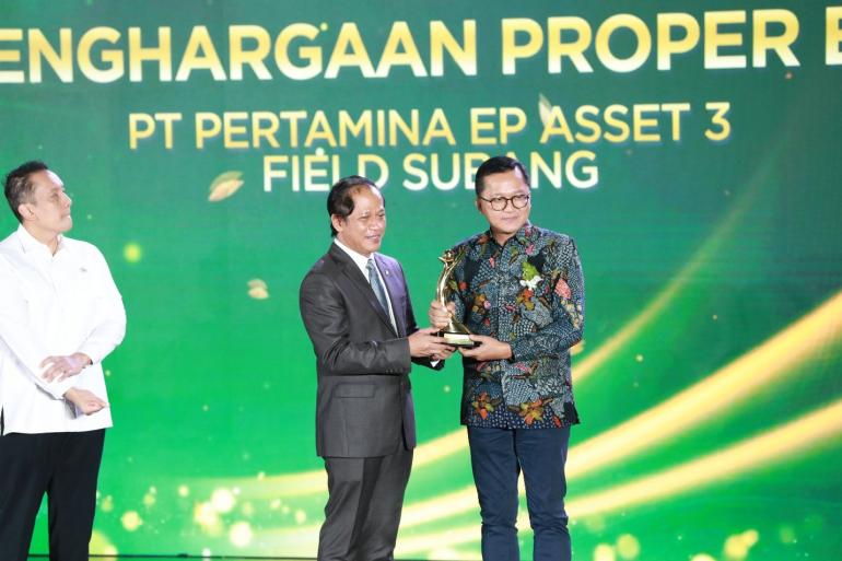 Pertamina EP Subang Field Raih Penghargaan Proper Emas KLH 2025