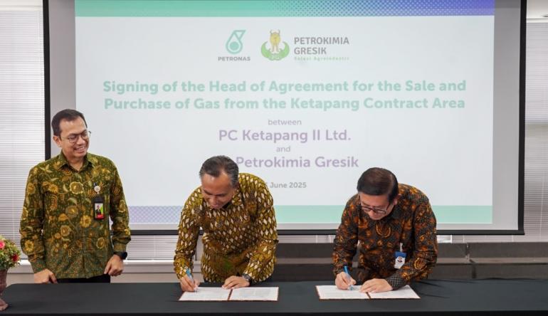 Petrokimia Gresik Tandatangani HoA Jual-Beli Gas dengan PC Ketapang II Ltd