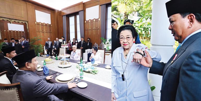 Prabowo-Mega-Gibran Semeja Di Hari Pancasila