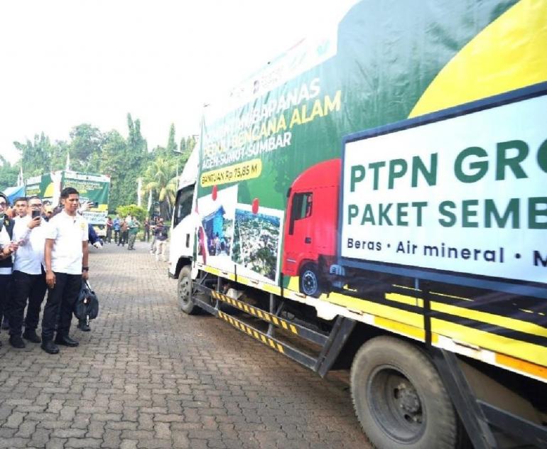 PTPN Group Salurkan Bantuan Pangan Ke Sumatera