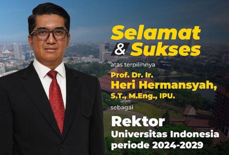 Selamat, Prof. Heri Hermansyah Terpilih Jadi Rektor UI Periode 2024-2029