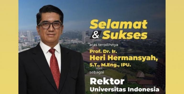 Terpilih Jadi Rektor Baru UI Periode 2024-2029, Ini Profil Heri Hermansyah