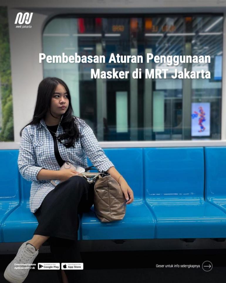 MRT Bolehkan Penumpang Tidak Kenakan Masker