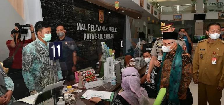 Wapres Cek Mal Pelayanan Publik Kota Banjarbaru