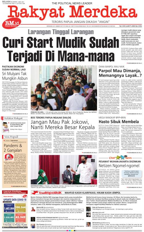 Epaper Rakyat Merdeka 4 Mei 2021