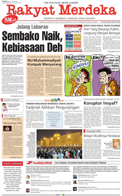 Epaper Rakyat Merdeka 10 Mei 2021