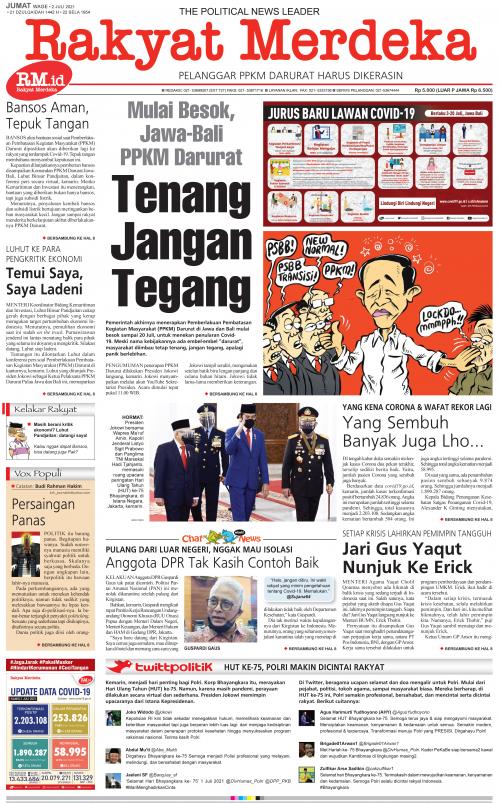 Epaper Rakyat Merdeka 2 Juli 2021