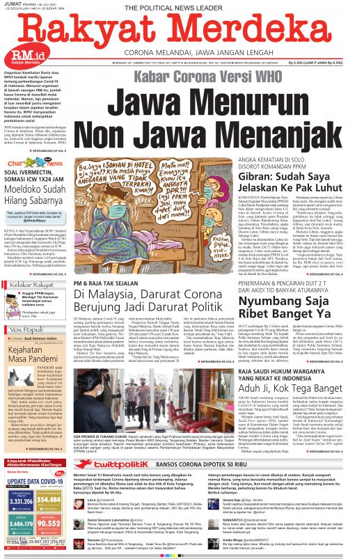Epaper Rakyat Merdeka 30 Juli 2021