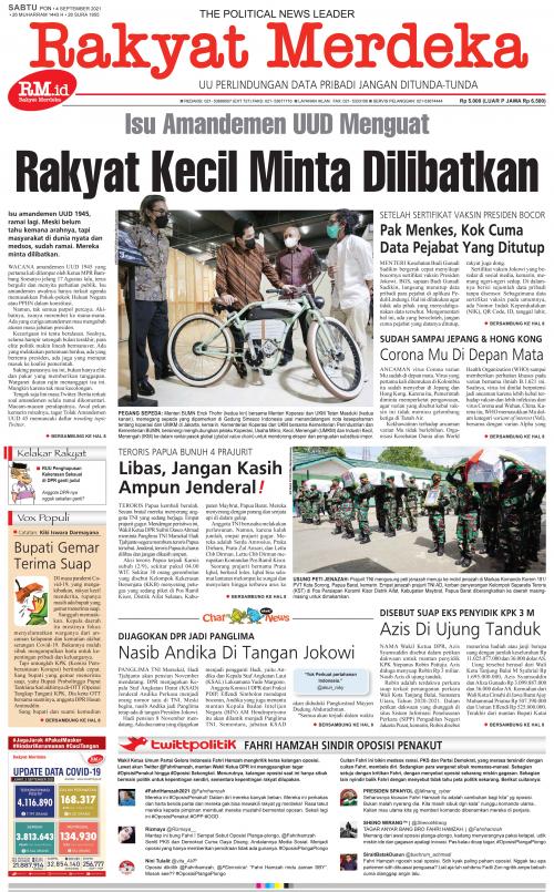 Epaper Rakyat Merdeka 4 September 2021