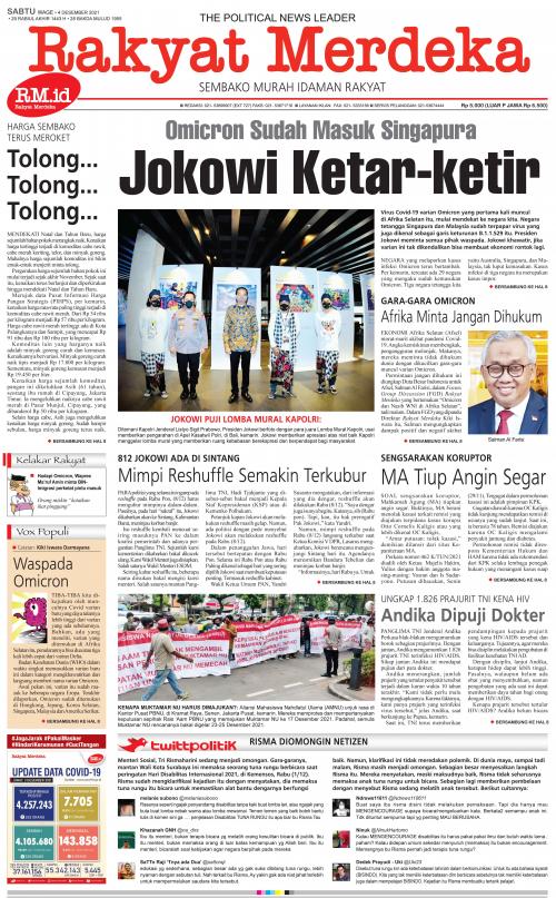 Epaper Rakyat Merdeka 4 Desember 2021