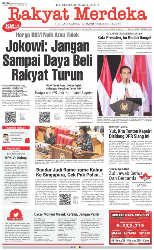 Epaper Rakyat Merdeka 24 Agustus 2022