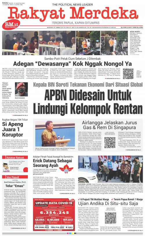 Epaper Rakyat Merdeka 31 Agustus 2022