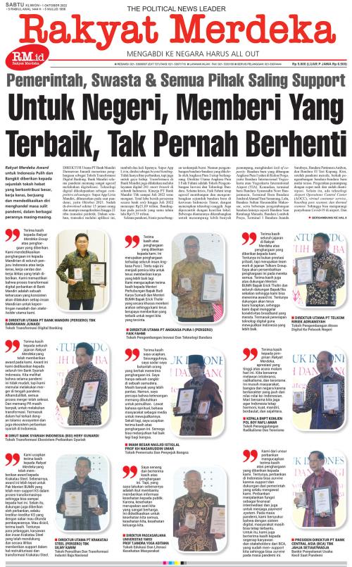 Epaper Rakyat Merdeka 1 Oktober 2022