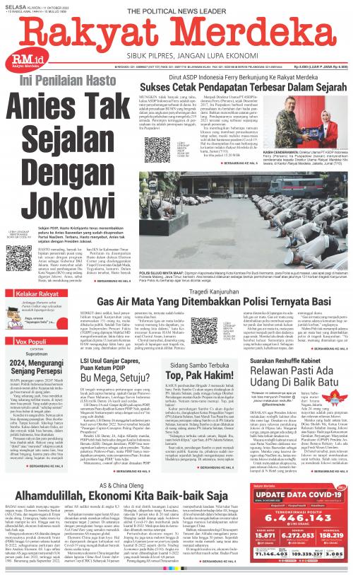 Epaper Rakyat Merdeka 11 Oktober 2022