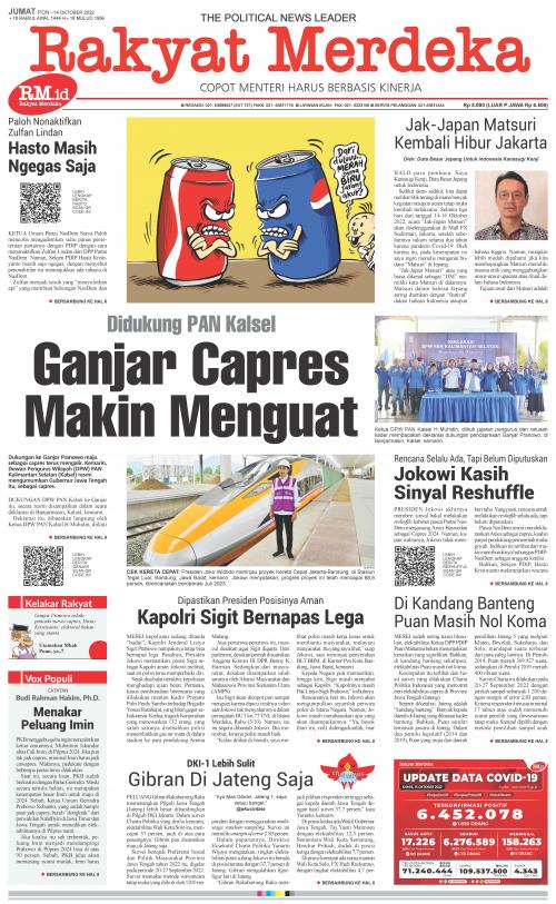 Epaper Rakyat Merdeka 14 Oktober 2022