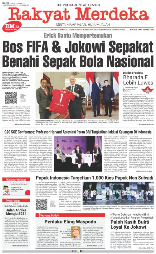 Epaper Rakyat Merdeka 19 Oktober 2022