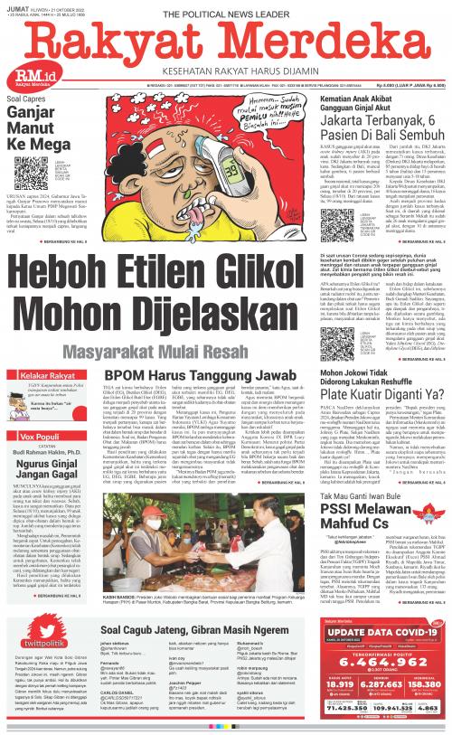 Epaper Rakyat Merdeka 21 Oktober 2022
