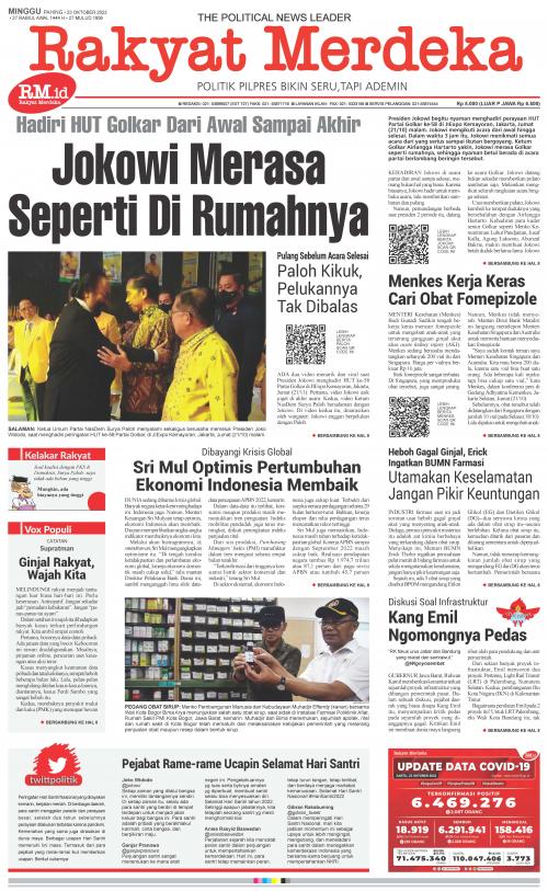 Epaper Rakyat Merdeka 23 Oktober 2022