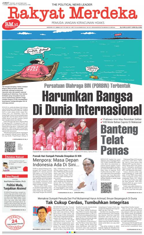 Epaper Rakyat Merdeka 28 Oktober 2022