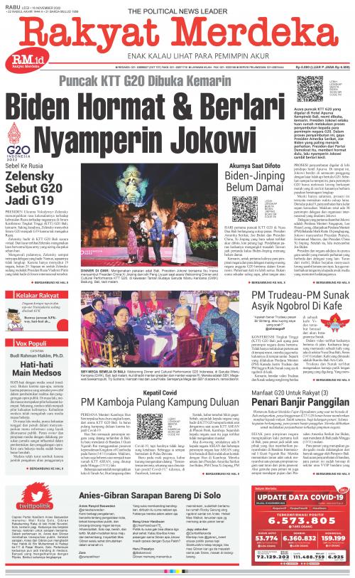 Epaper Rakyat Merdeka 16 November 2022
