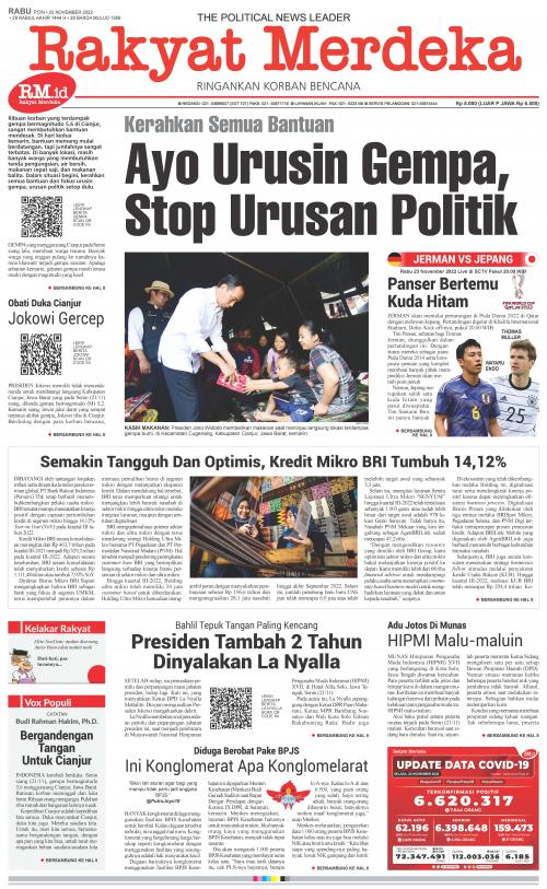 Epaper Rakyat Merdeka 23 November 2022
