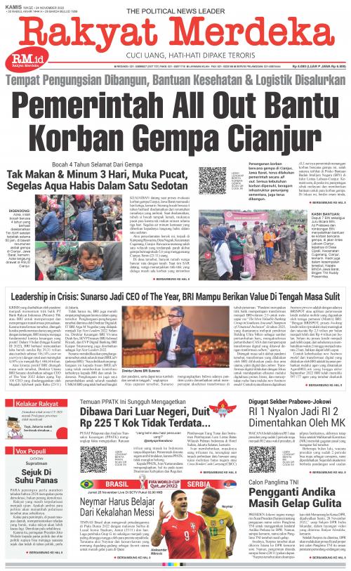 Epaper Rakyat Merdeka 24 November 2022