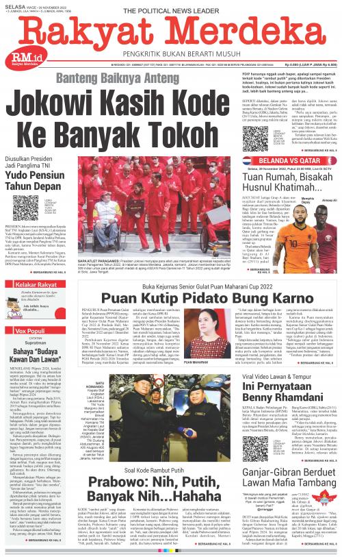 Epaper Rakyat Merdeka 29 November 2022