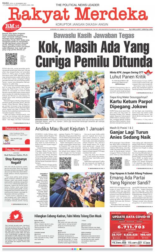 Epaper Rakyat Merdeka 21 Desember 2022