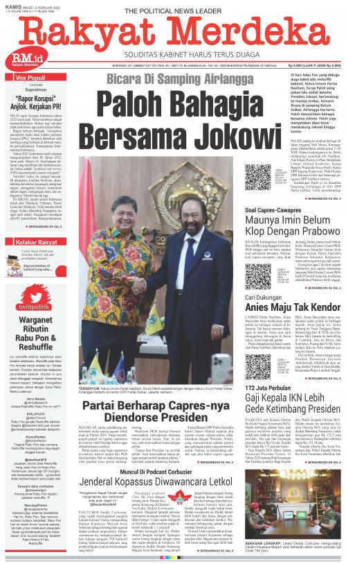 Epaper Rakyat Merdeka 2 Februari 2023
