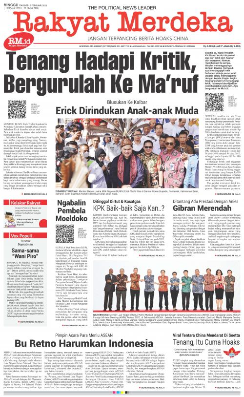 Epaper Rakyat Merdeka 5 Februari 2023