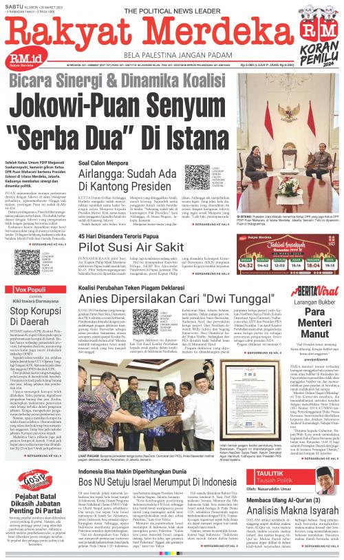 Epaper Rakyat Merdeka 25 Maret 2023