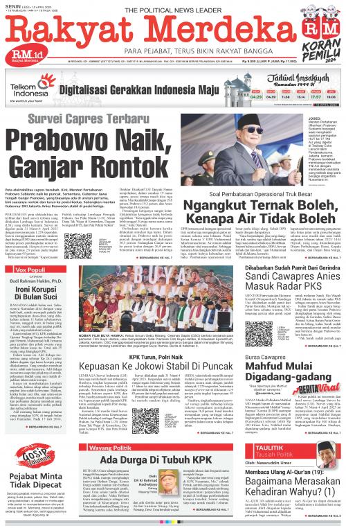 Epaper Rakyat Merdeka 10 April 2023